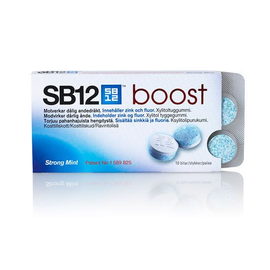 Köp SB12 Boost Tuggummi stark mint - 10 st hos Med24.se