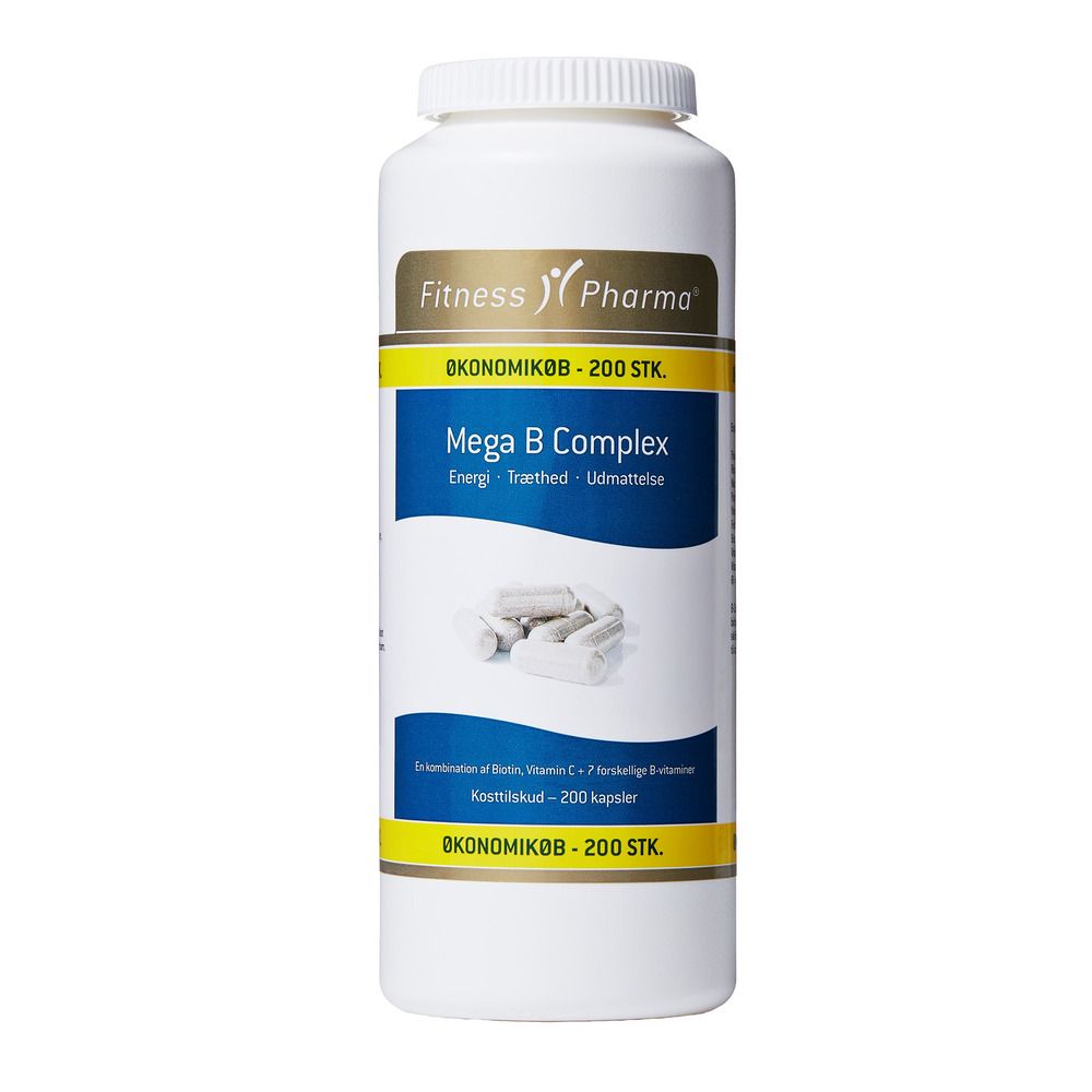 Köp Fitness Pharma Mega B Complex - 200 kapslar på Med24.se