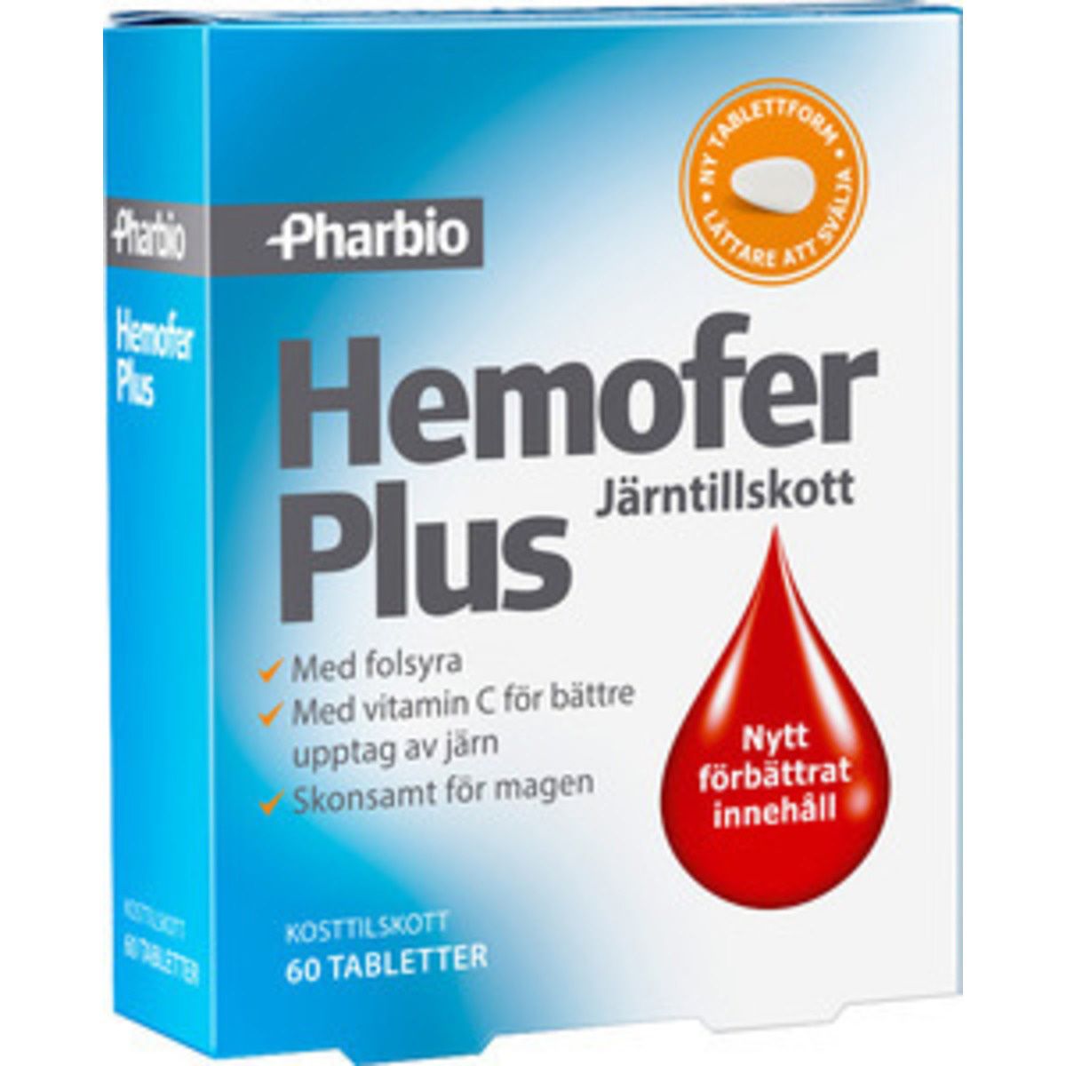 Köp Pharbio Hemofer Plus - 60 tabletter på Med24.se