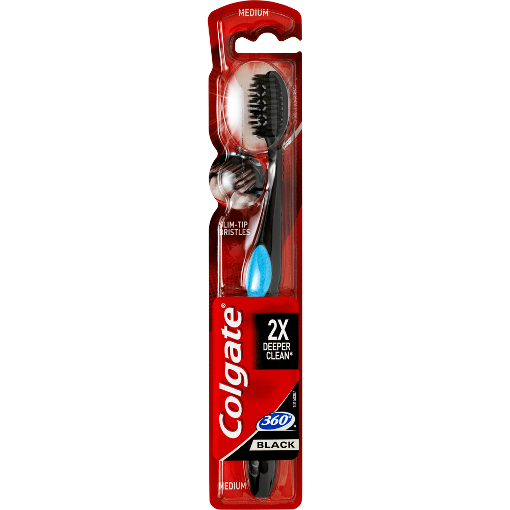 Köp Colgate 360 Black Medium Tandborste billigt på Med24.se