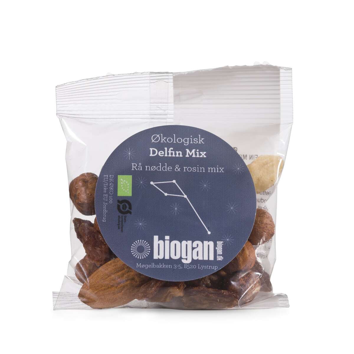 Köp Biogan Delfin Mix Rå nötter/russin eko - 30 g på Med24.se