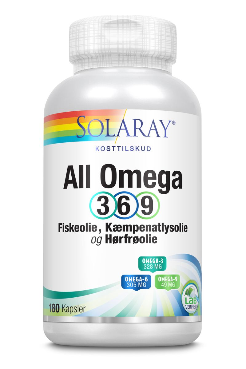 Köp Solaray All Omega 3-6-9 - 180 kapslar billigt på Med24.se
