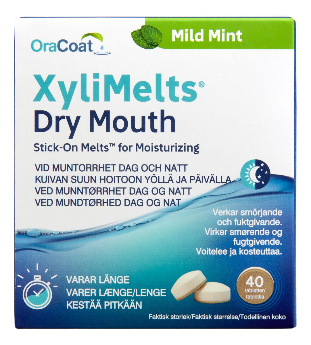 Köp XyliMelts Självhäftande tabletter mint - 40 st hos Med24.se
