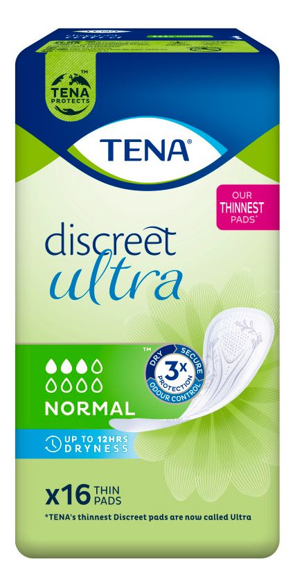 Köp TENA Discreet Ultra Normal Inkontinensskydd - 16 st på Med24.se