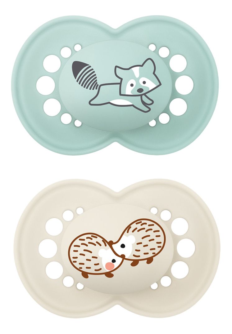 MAM Original Naturgummi Napp 6-16 mån., Grön/Vit - 2 st | Med24.se