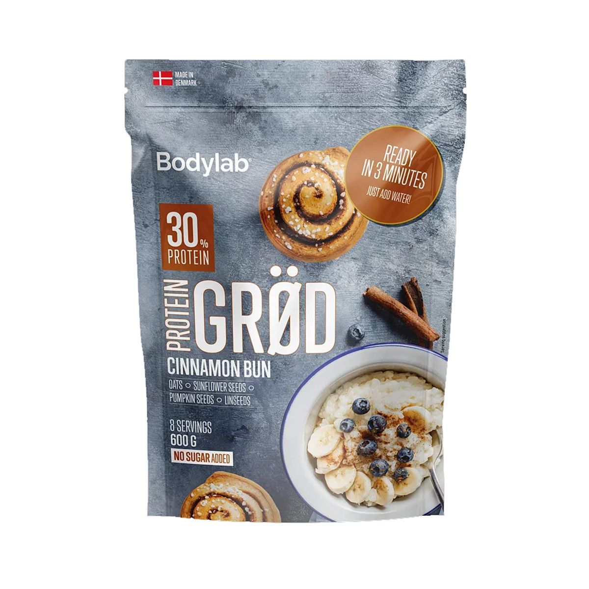 Köp Bodylab Protein Gröt Cinnamon Bun - 600 g på Med24.se