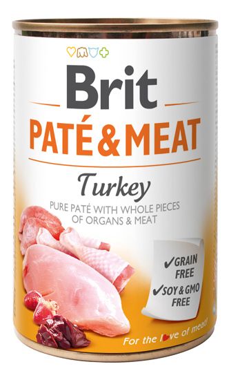 Köp Brit Pate & Meat våtfoder med kalkon - 400 g hos Med24.se