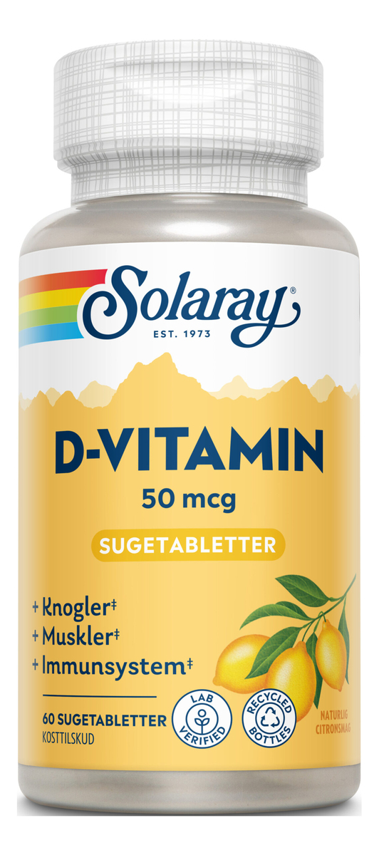 Köp Solaray D-vitamin 50 µg - 60 tabletter Med24.se
