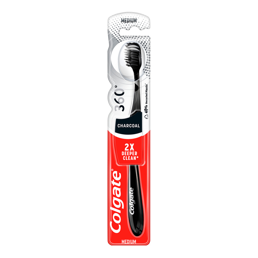 Köp Colgate 360 Black Medium Tandborste billigt på Med24.se