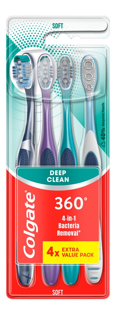 Köp Colgate 360 Deep Clean Tandborste Soft - 4 st på Med24.se
