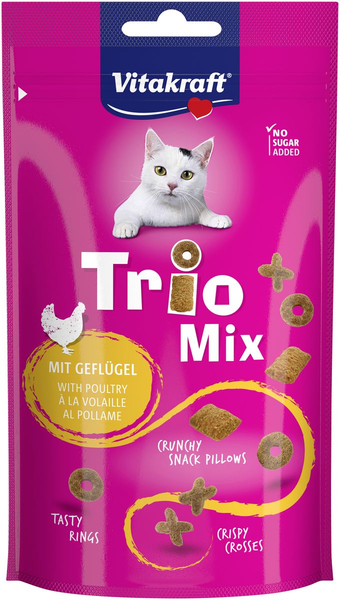 Köp Vitakraft Trio Mix med Fågel - 60 g billigt på Med24.se