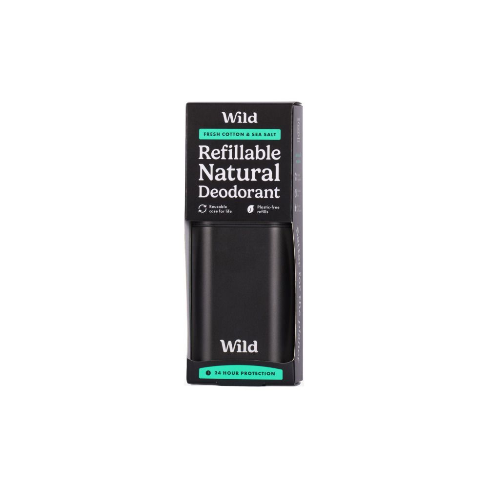 Buy Wild Refillable Naturlig Deodorant Fresh Cotton & Sea Salt Svart