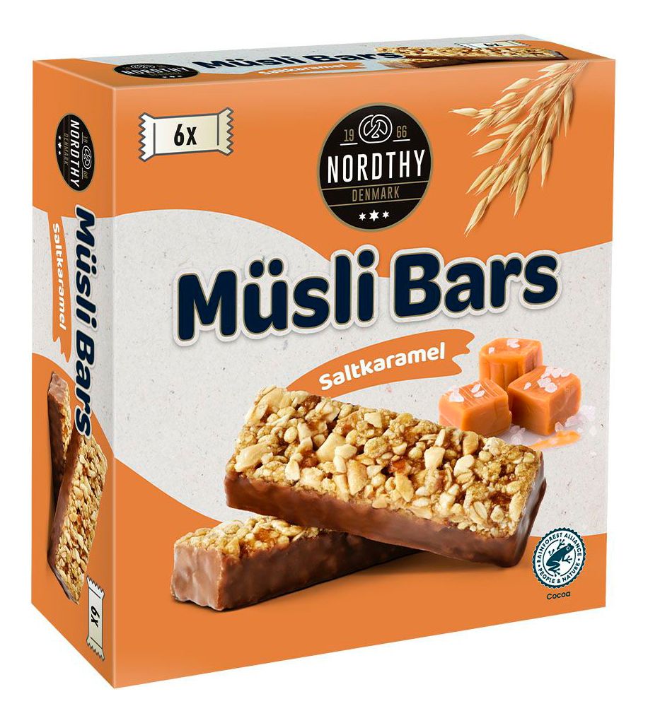 Köp Nordthy Müsli Bars Salt Caramel - 6 st billigt på Med24.se