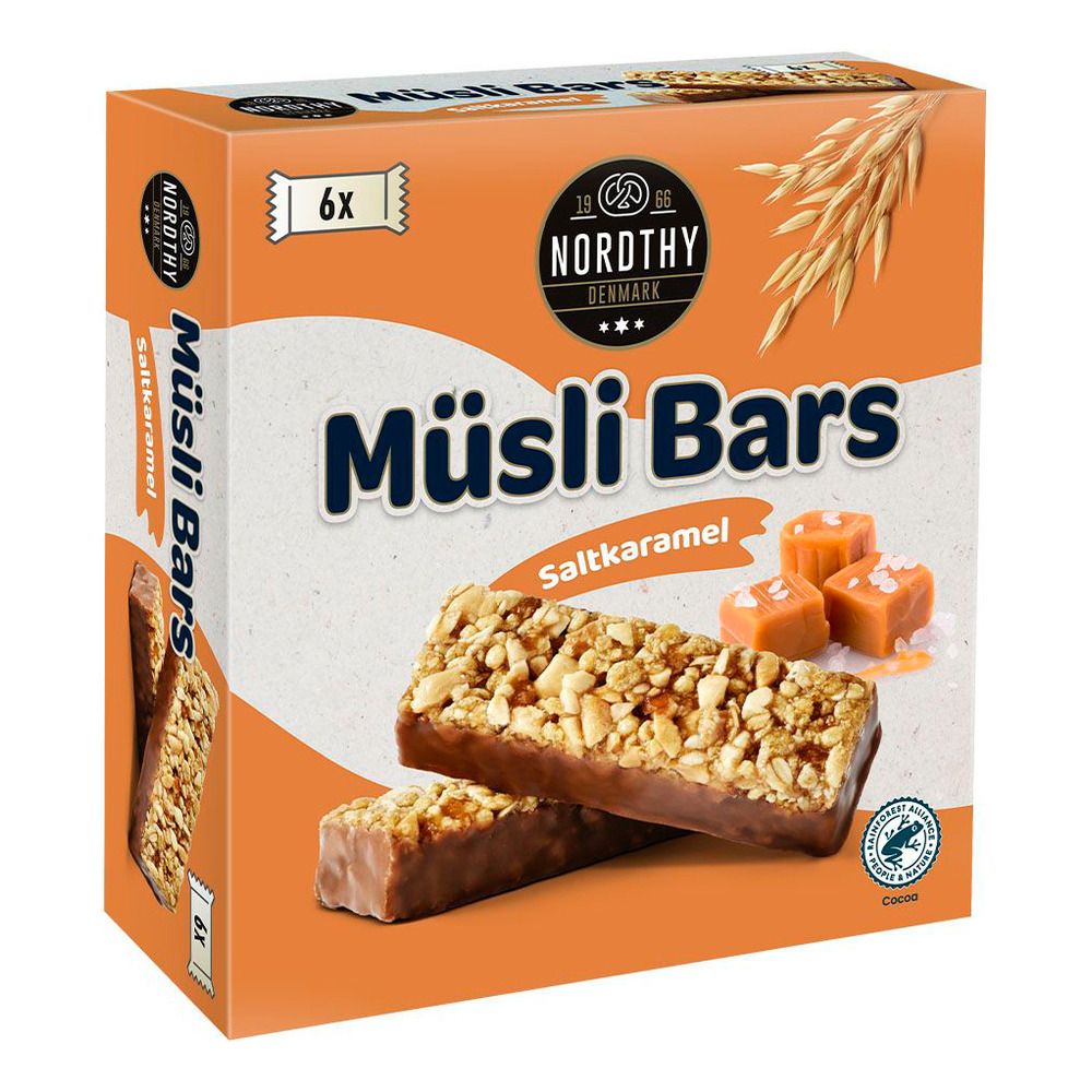Köp Nordthy Müsli Bars Salt Caramel - 6 st billigt på Med24.se