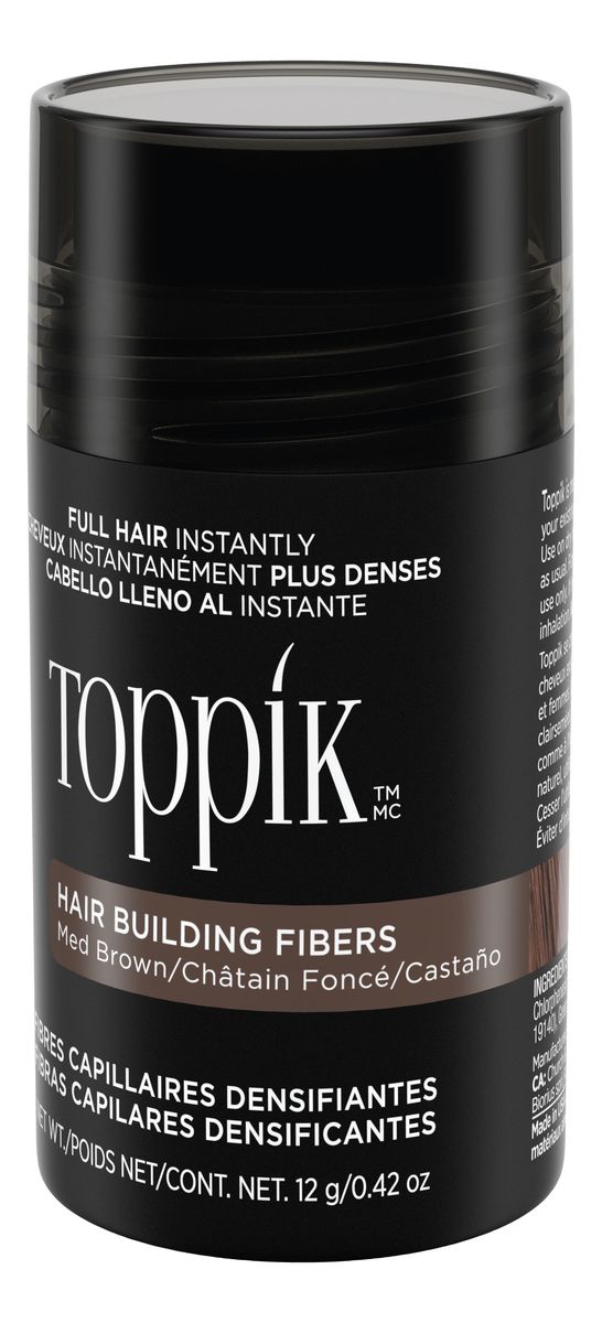 Köp Toppik Hair Building Fibers Medium Brown - 12 g på Med24.se
