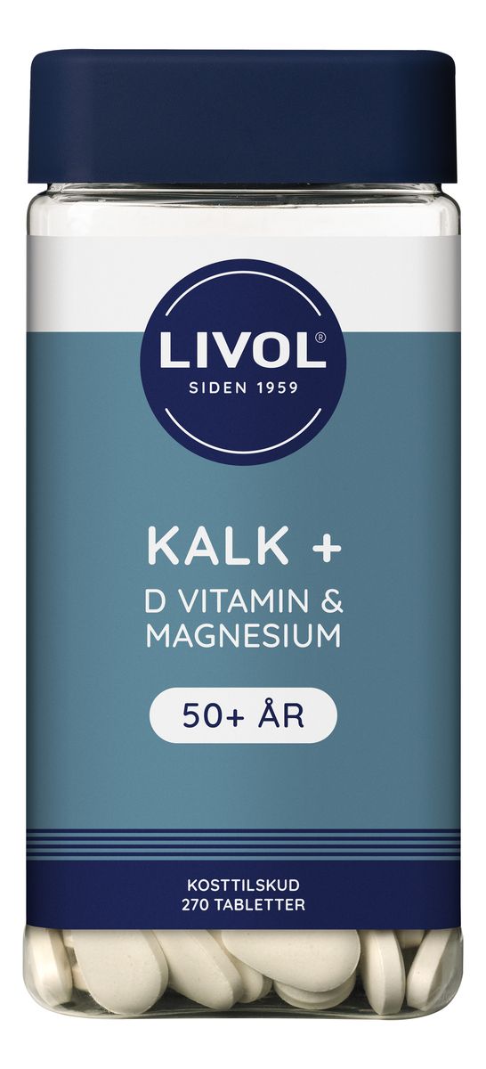 Livol Calcium + Vitamin D & Magnesium 50+ år - 270 tabl. | Med24.se