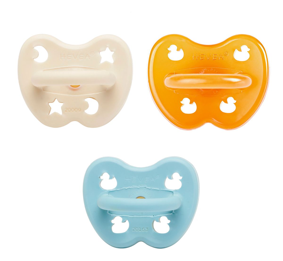 Hevea Trial Trio, Newborn 0 mån+, Natural, Milky White & Baby Blue
