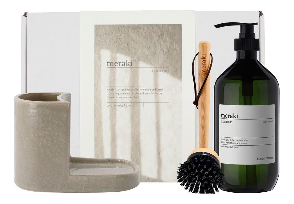 Meraki Gift box, grey holder + brush + Forest Garden | Med24.se
